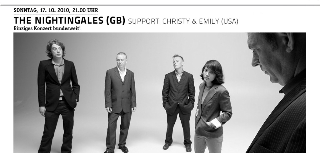 The Nightingales (GB) | Support – Christy & Emily (USA) - Club ...